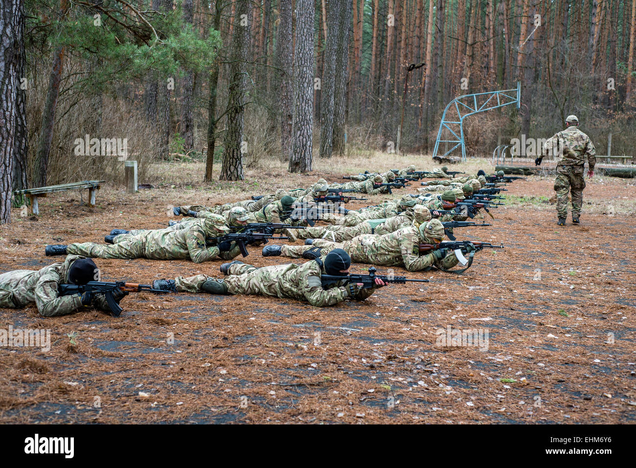 Kiev, Ukraine. 15th Mar, 2015. Volunteers and reserve soldiers are ...