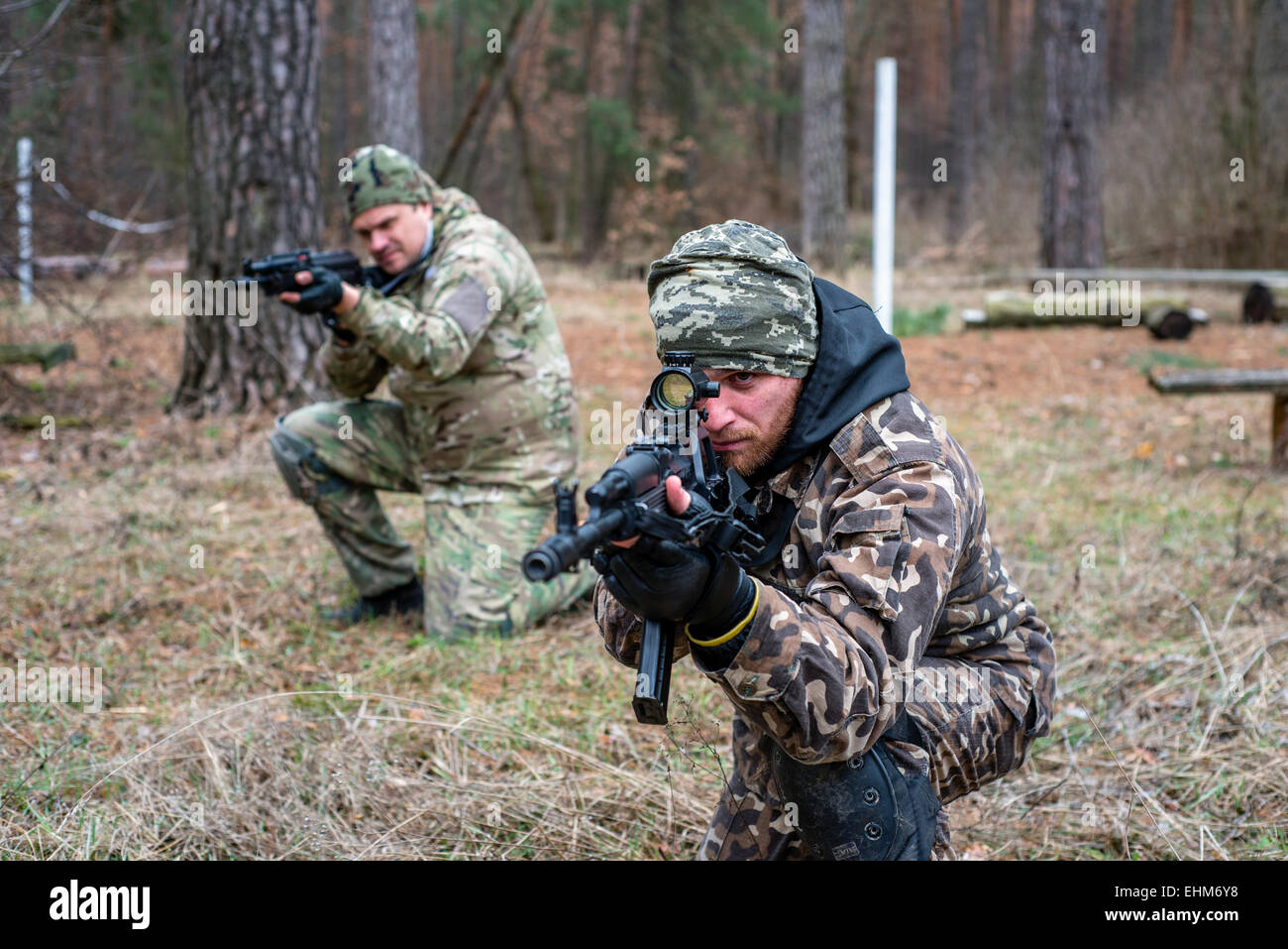Kiev, Ukraine. 15th Mar, 2015. Volunteers and reserve soldiers are ...