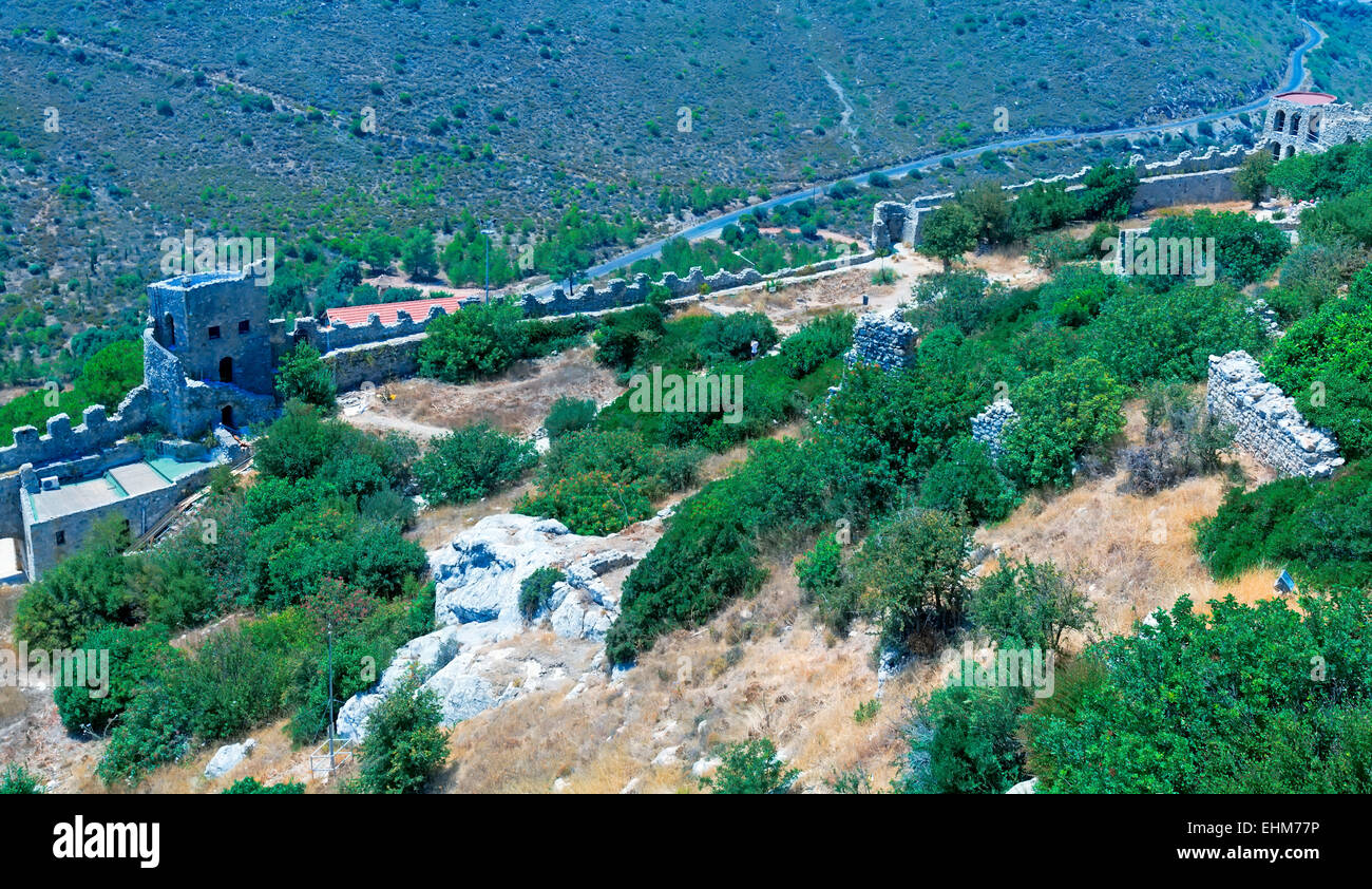 Saint Hilarion Castle in Kyrenia mountain range, North Cyprus Stock ...