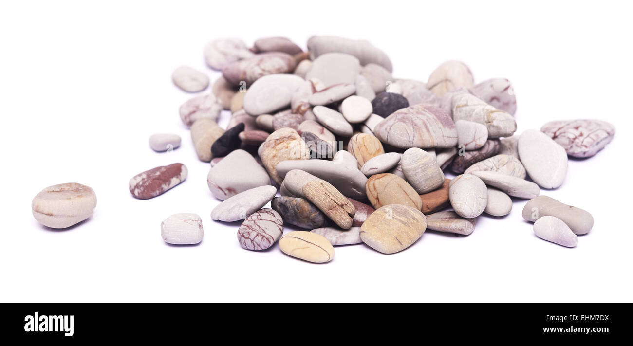 sea stones isolated on white background Stock Photo - Alamy