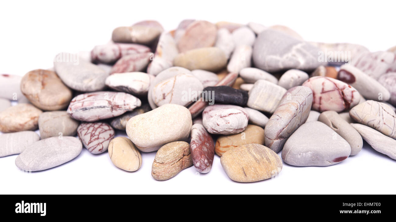 sea stones isolated on white background Stock Photo - Alamy