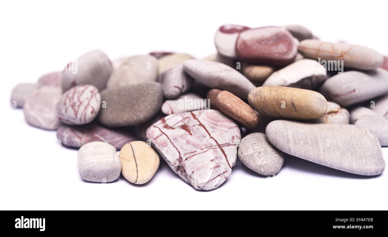 sea stones isolated on white background Stock Photo - Alamy