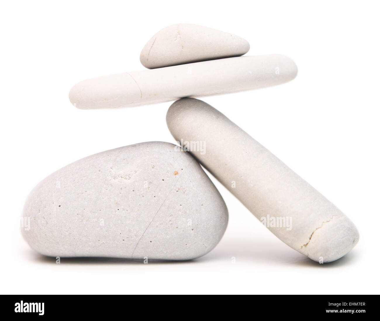 white balancing stones isolated on white background Stock Photo - Alamy