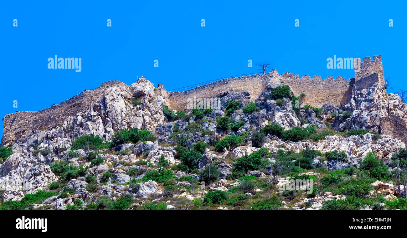 Saint Hilarion Castle in Kyrenia mountain range, North Cyprus Stock ...