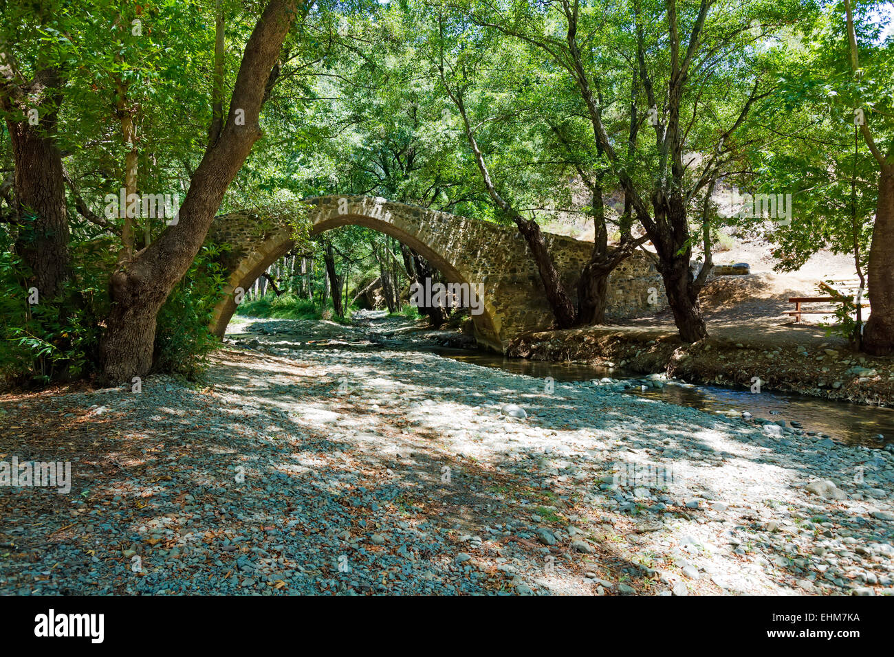 Famous tzelefos venetians stone Bridge in Trodos mountains, Cyprus ...