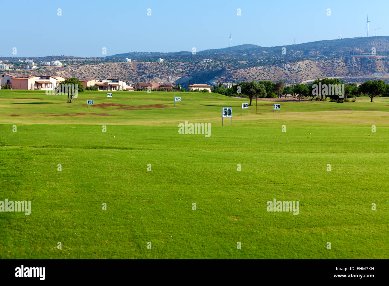 Training golf field for range shots, Paphos, Cyprus Stock Photo - Alamy