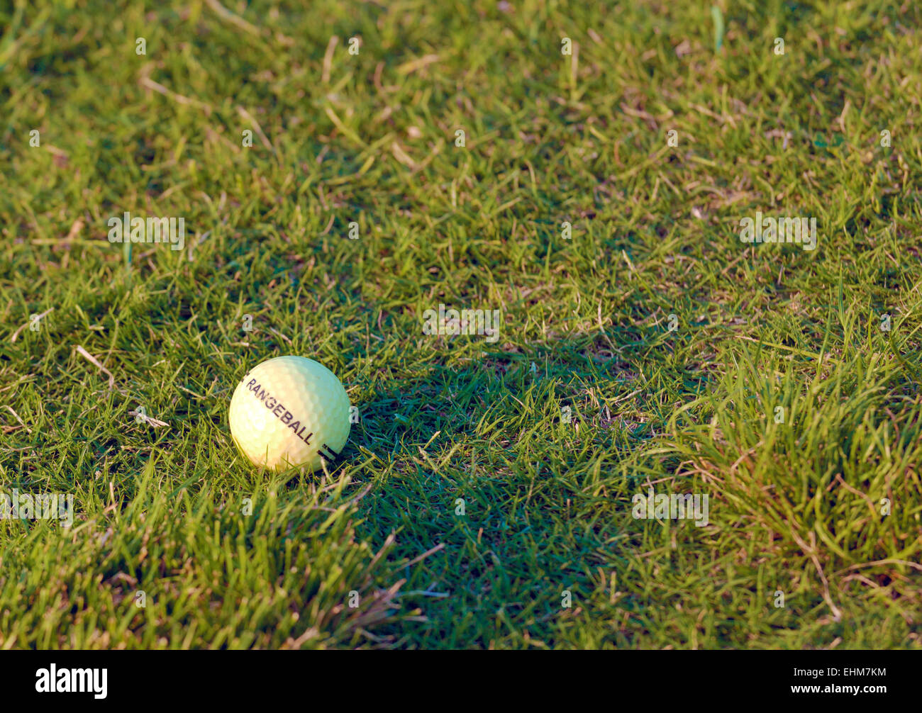 Rangeball on putting green of golf field Stock Photo - Alamy