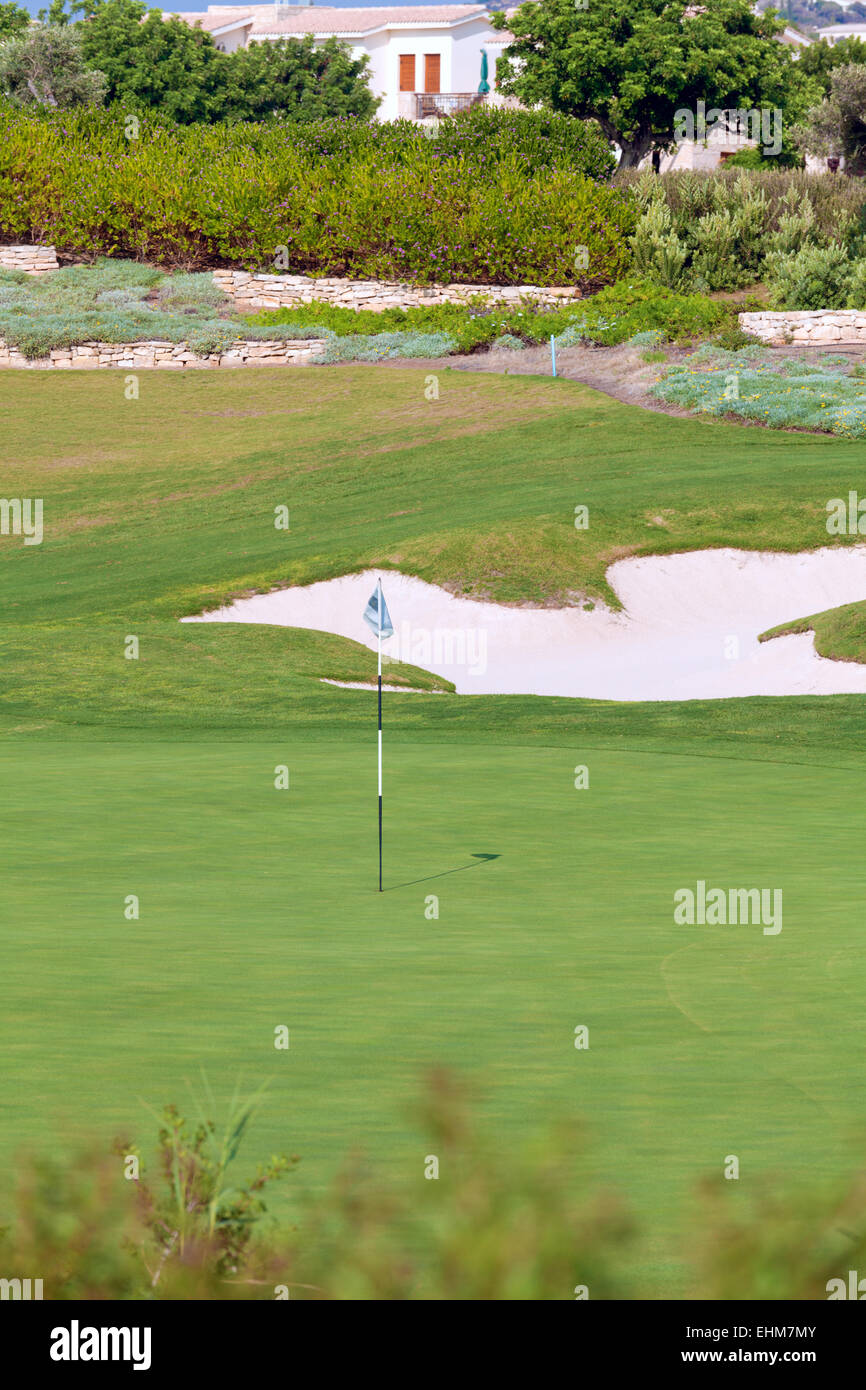Golf course with sand bunker hi-res stock photography and images - Alamy
