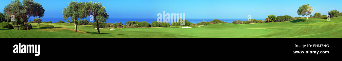 Golf field panorama Stock Photo - Alamy