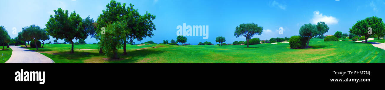 Golf field panorama Stock Photo - Alamy
