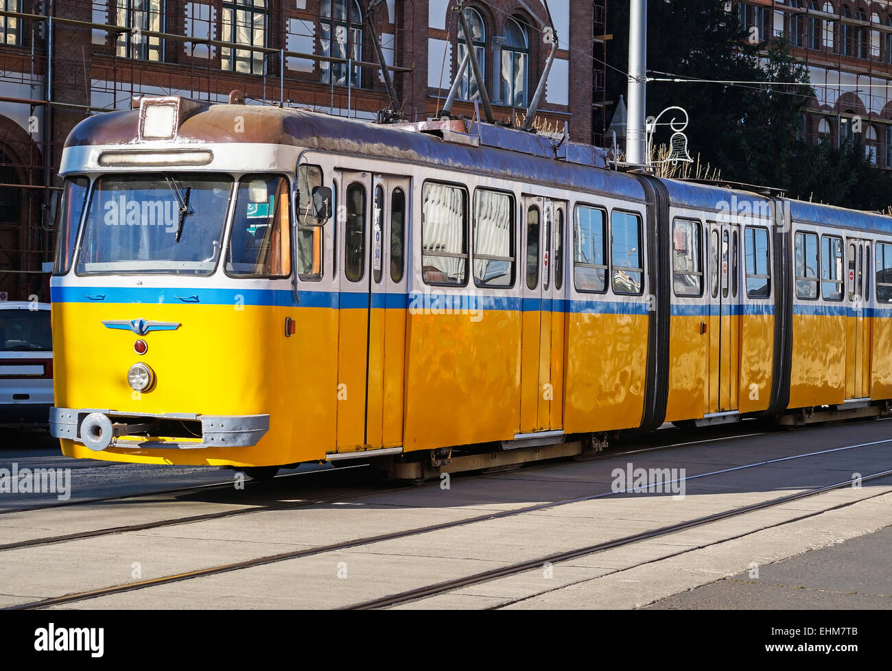 Old tram in the city Stock Photo - Alamy