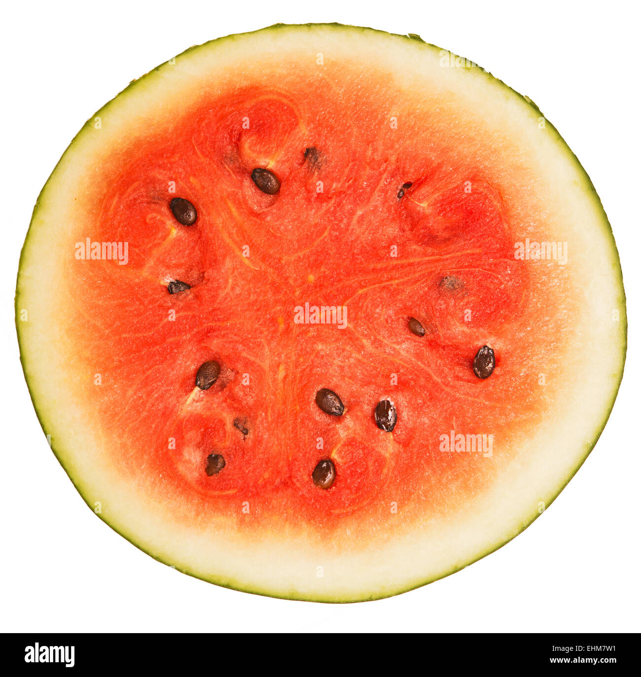 half of ripe watermelon isolated on white background Stock Photo - Alamy
