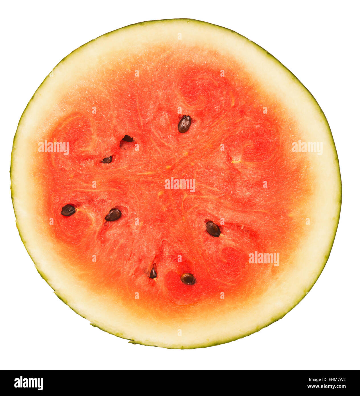 half of ripe watermelon isolated on white background Stock Photo - Alamy
