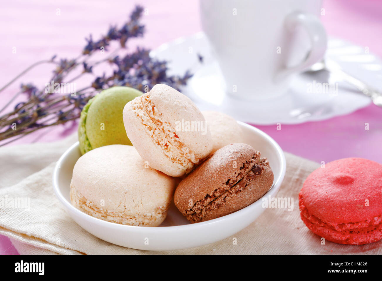 Sweet macaroon in a bowl, food Stock Photo - Alamy