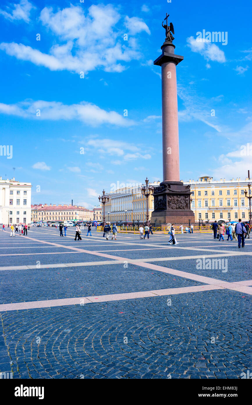 Alexander column (1830-1834 by Auguste de Montferrand) on Palace square ...