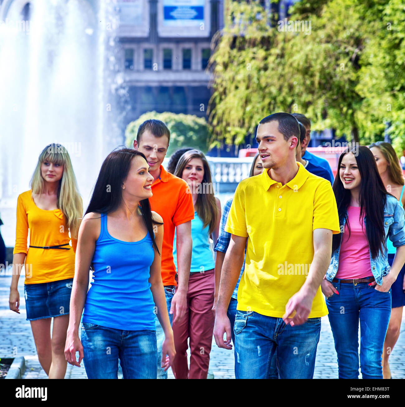 Group people in summer outdoor Stock Photo - Alamy