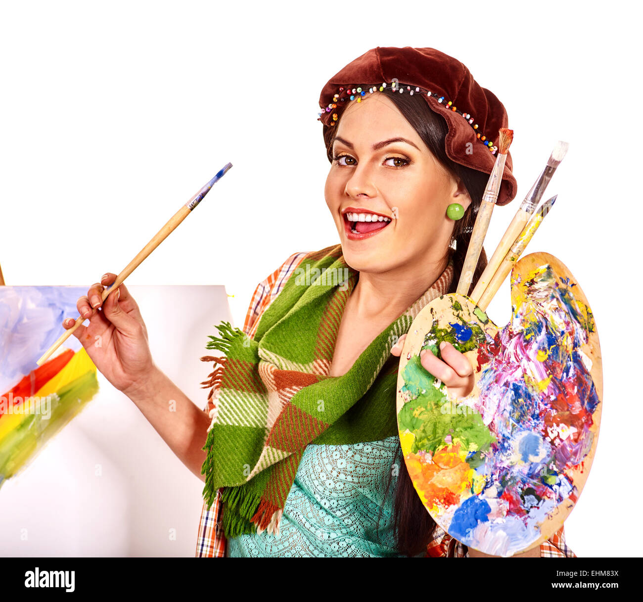 Female artist at work Stock Photo - Alamy