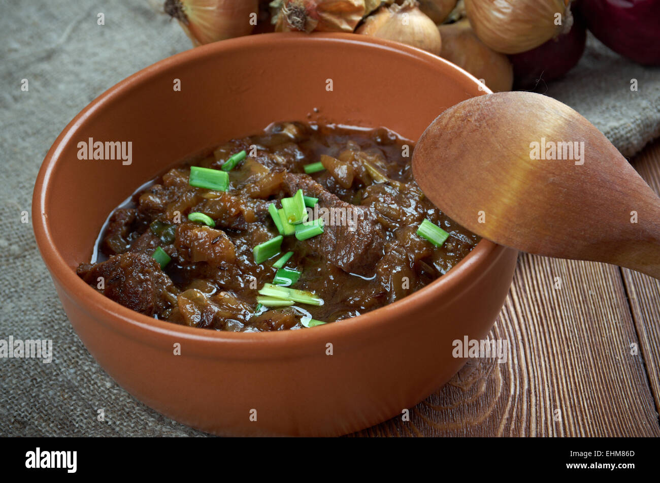 Deer ragout - old French dish of venison Stock Photo - Alamy