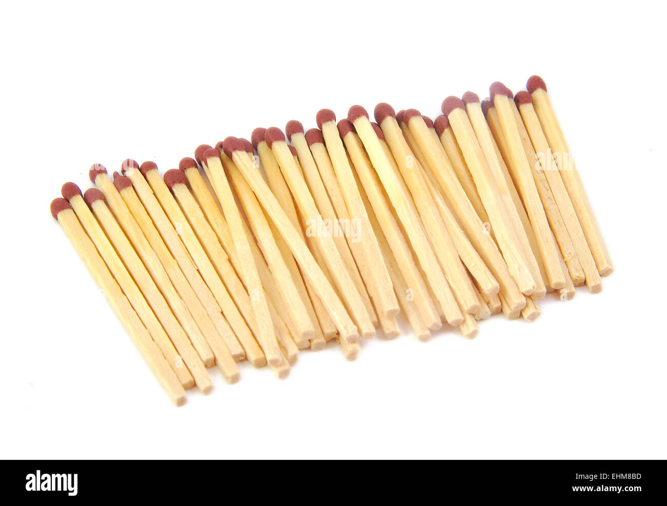 Set of aligned matches on a white background Stock Photo - Alamy
