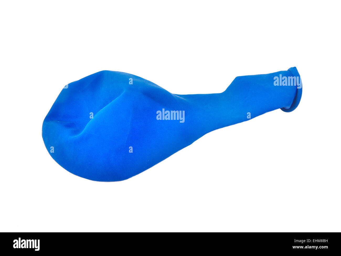 Blue deflated balloon isolated on a white background Stock Photo - Alamy