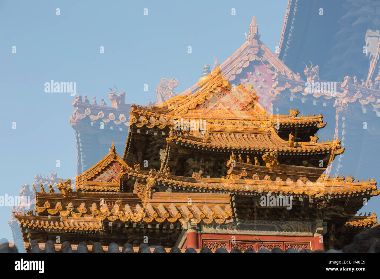 Corner turret ，The Forbidden City, Beijing China Stock Photo - Alamy