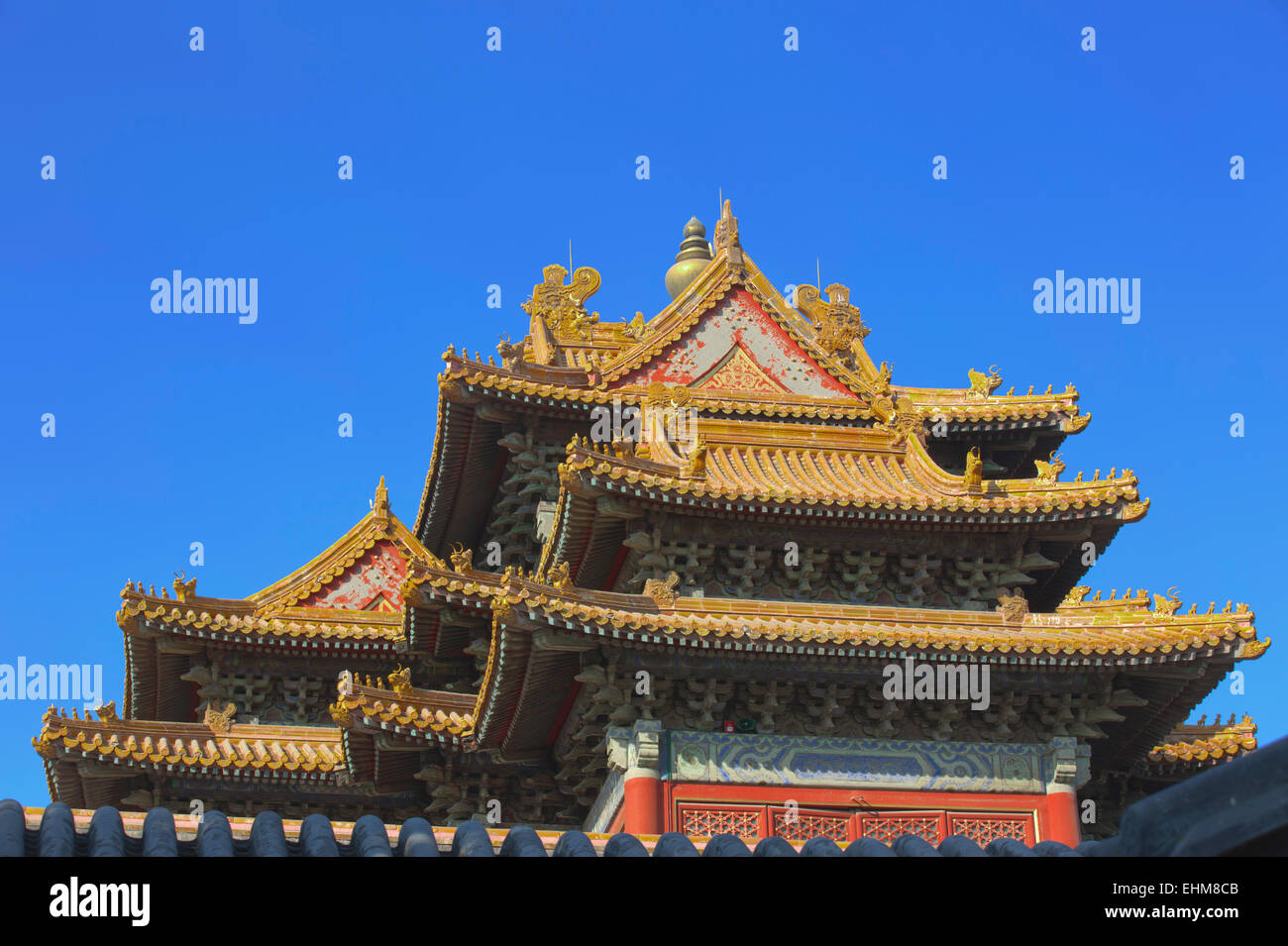 Corner turret ，The Forbidden City, Beijing China Stock Photo - Alamy
