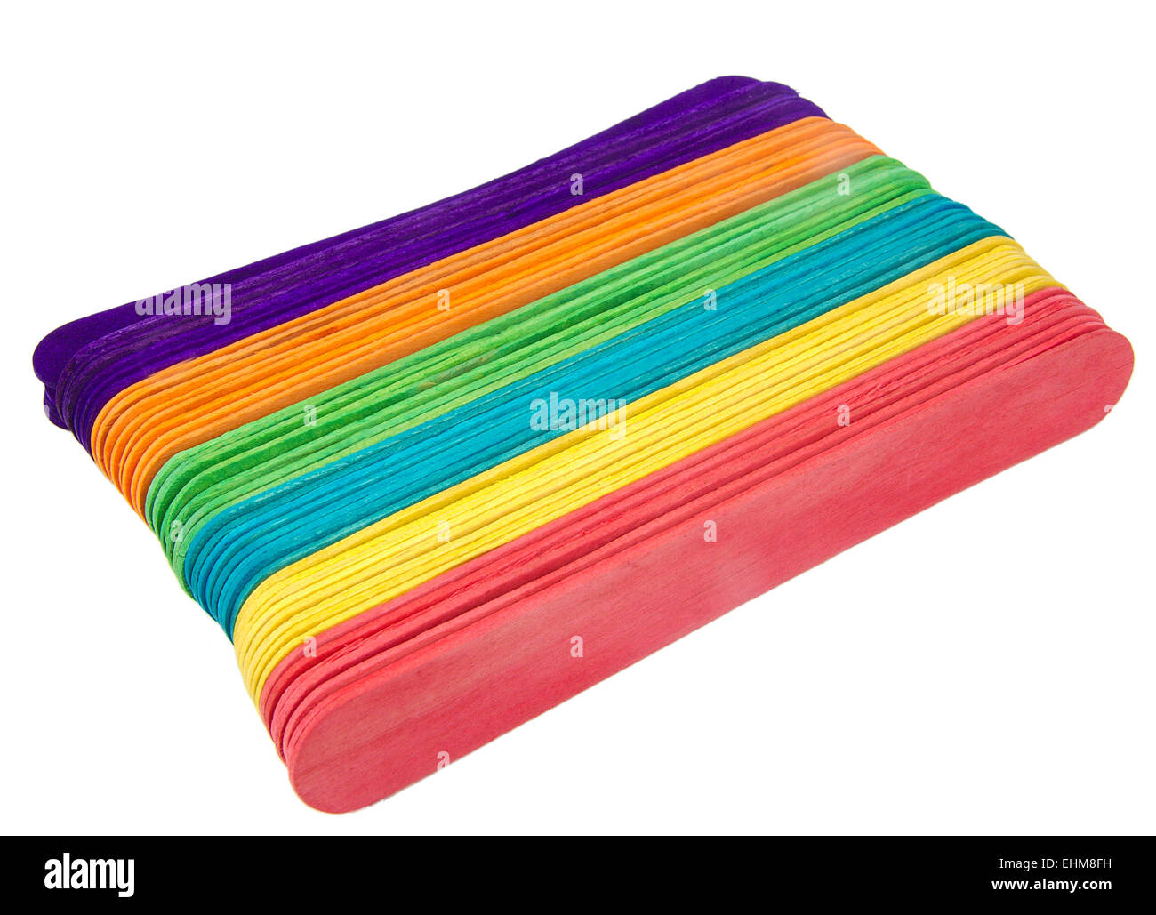 Set of holiday craft sticks isolated on white background. Colourful ...