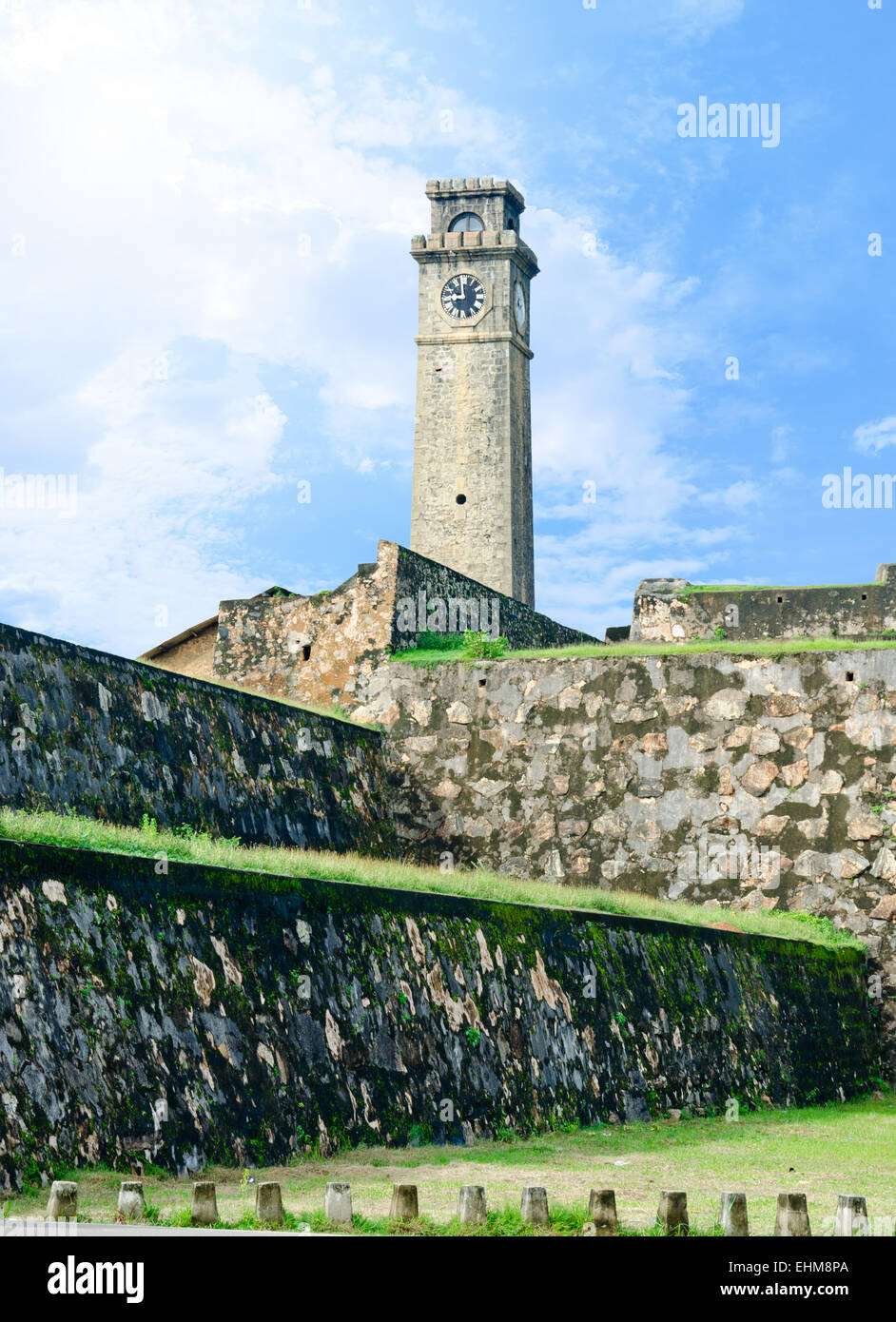 clock tower in the fortress of Galle, Sri Lanka, Ceylon. world heritage ...