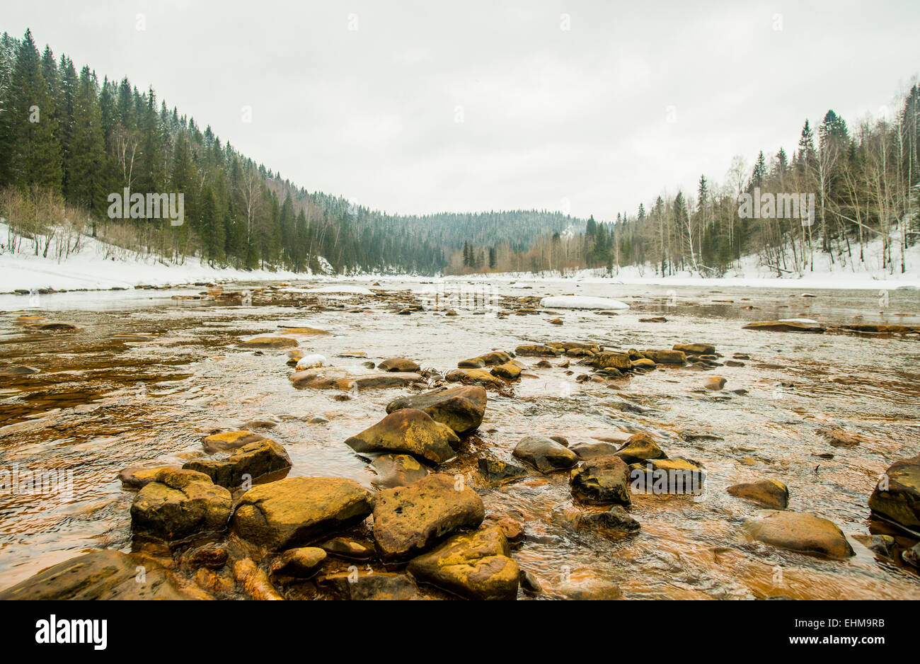 Rocks in remote river Stock Photo - Alamy