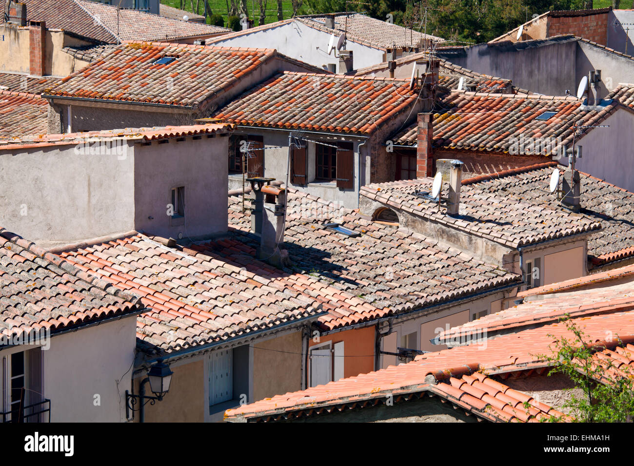 View of lower city, the ville basse, Carcassonne, France Stock Photo ...