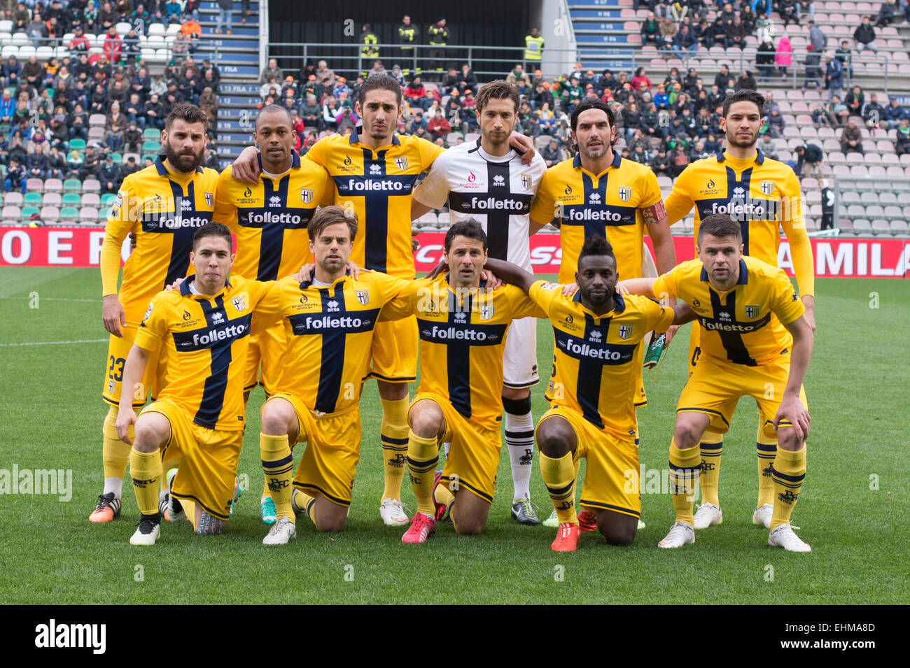 Reggio Emilia, Italy. 15th Mar, 2015. Parma team group line-up Football ...