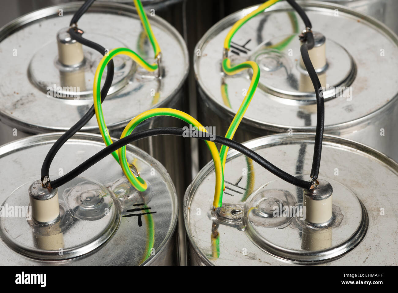 Dangerous monster sized capacitors wired in parallel with heavy gage ...