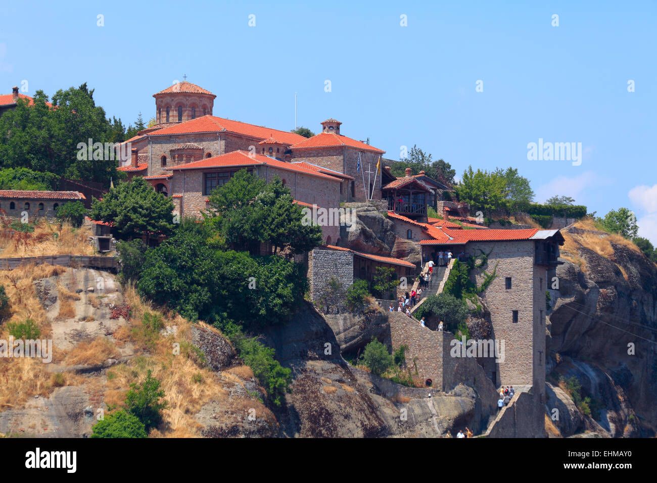 The Holy Monastery of Great Meteoron, Meteora, Thessaly, Greece Stock ...
