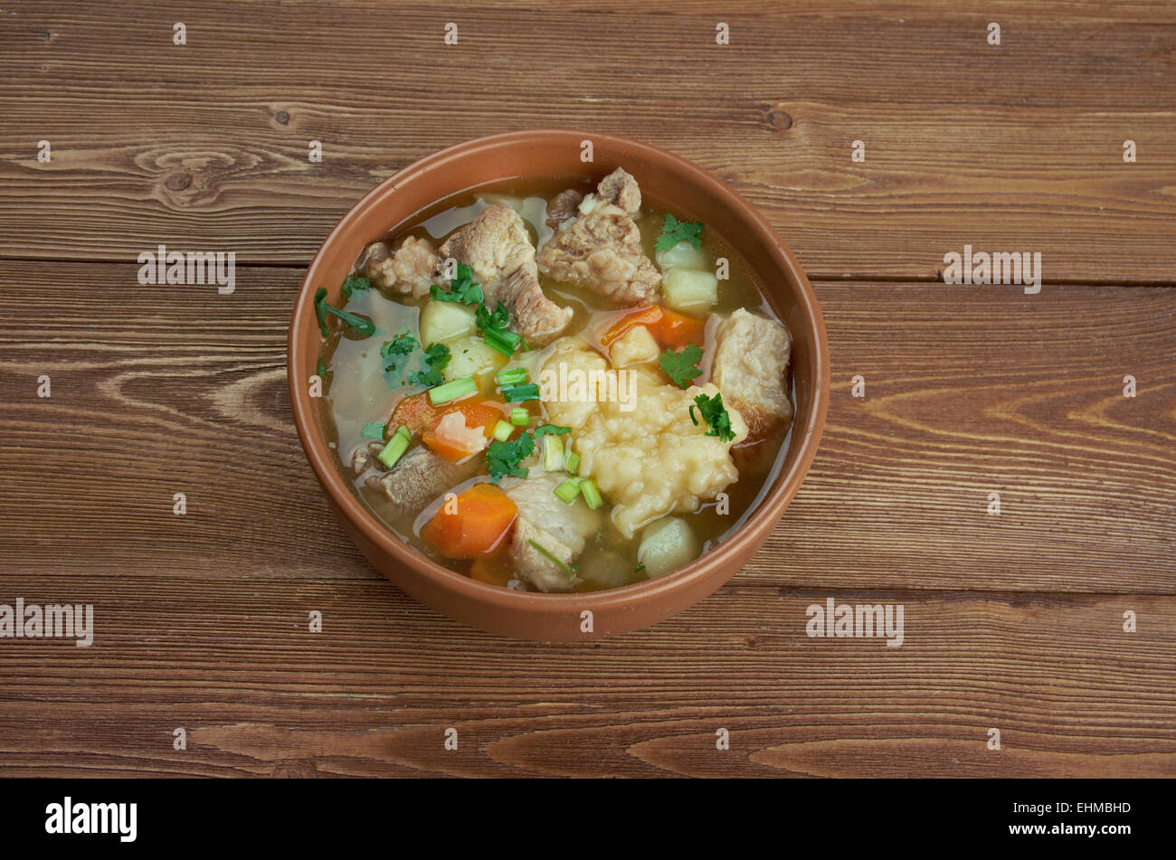 Kottsoppa Med Klimp Meat And Vegetable Soup Eaten In Sweden Stock