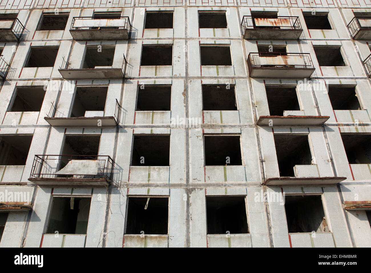 Abandoned dwelling building in the area of the former Soviet military ...