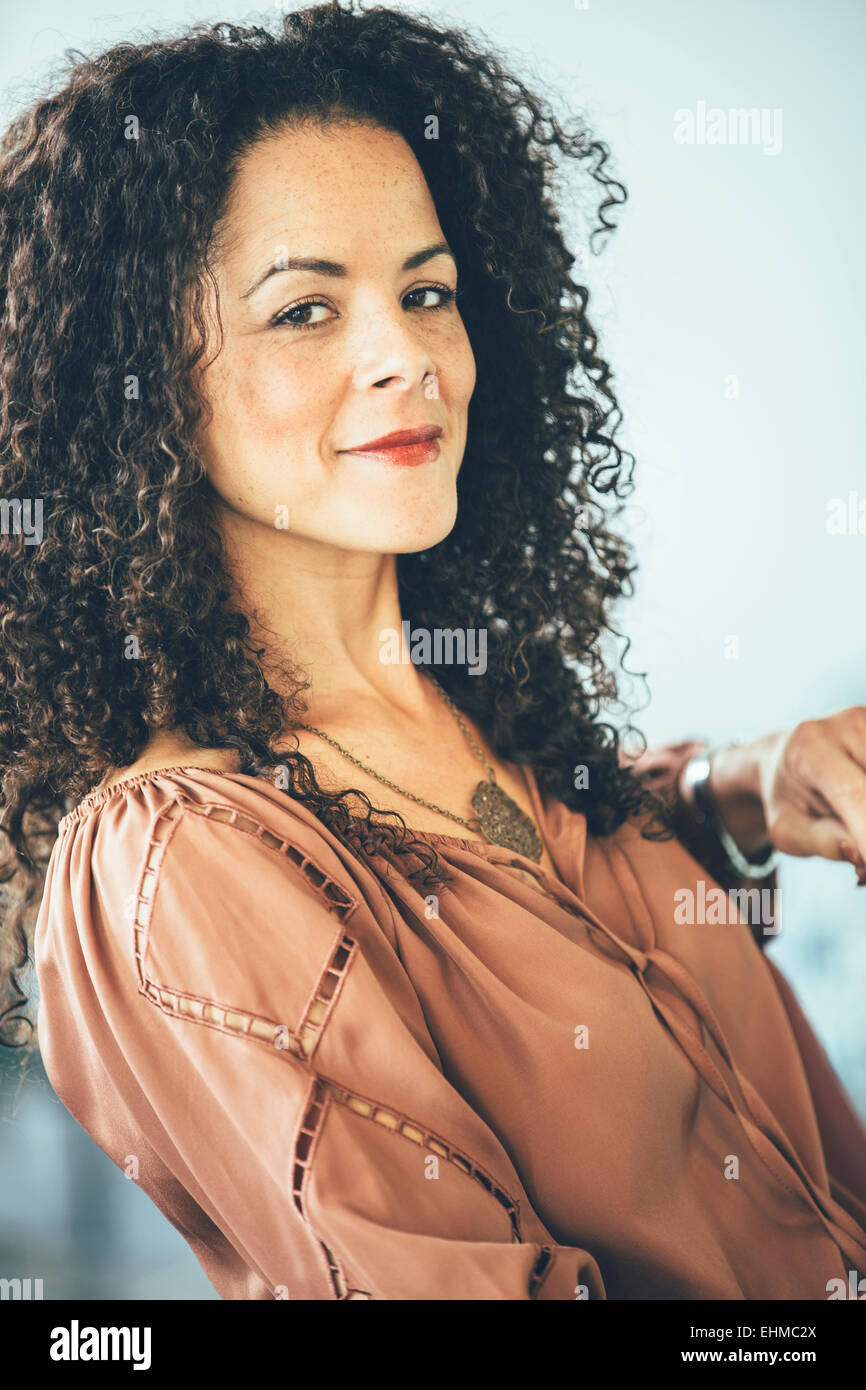 mixed-race-businesswoman-smiling-stock-photo-alamy