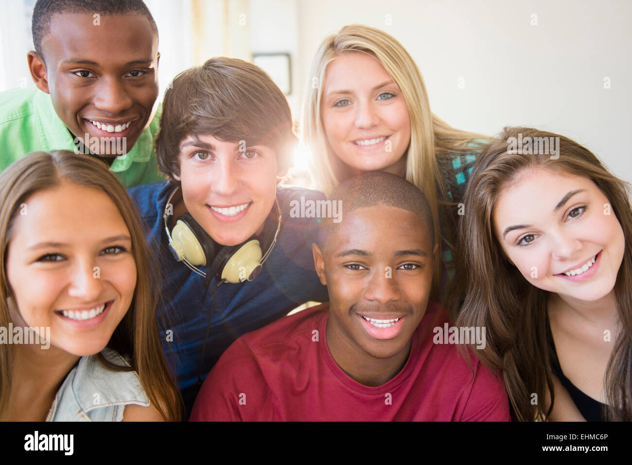 Teenagers smiling together Stock Photo - Alamy