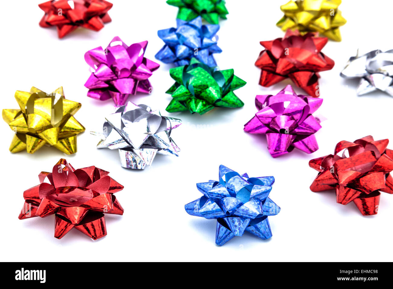 Lots of bows on a white background Stock Photo - Alamy