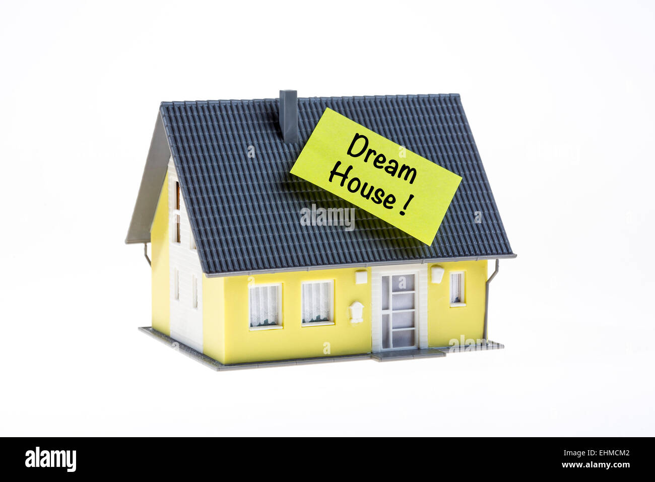 Symbolic image, house with a Post-it note, dream house Stock Photo - Alamy