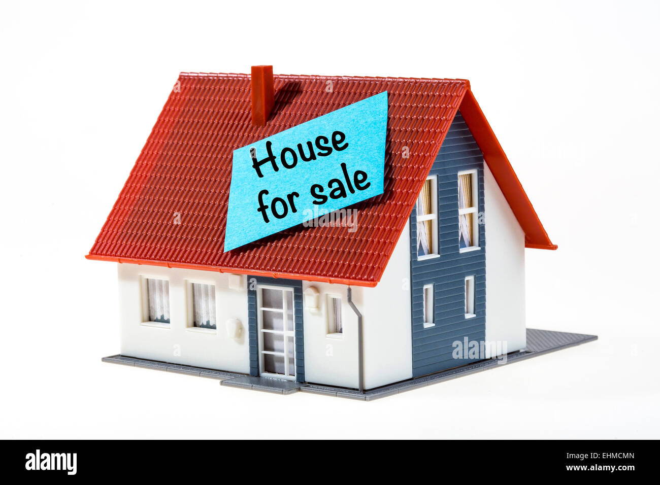 Symbolic image, house with a Post-it note, house for sale Stock Photo ...