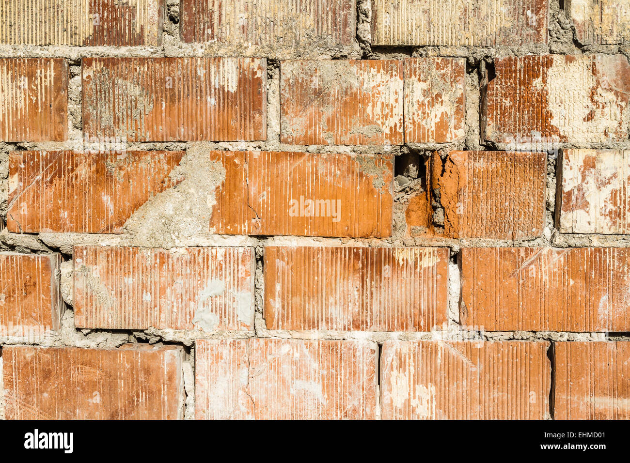 Weathered texture of stained old red brick wall background Stock Photo ...