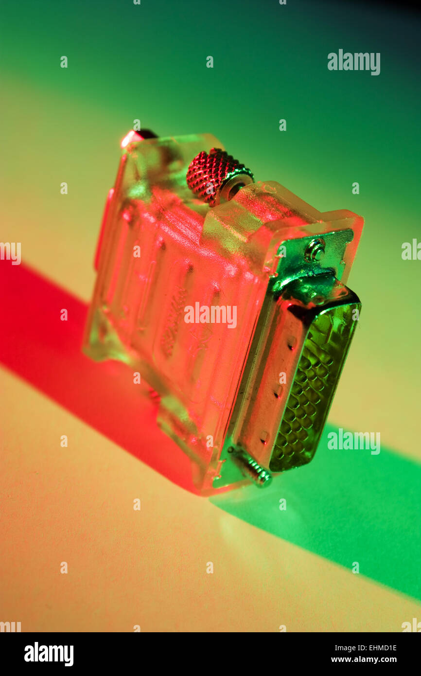 computer plug in multicolored lights Stock Photo - Alamy