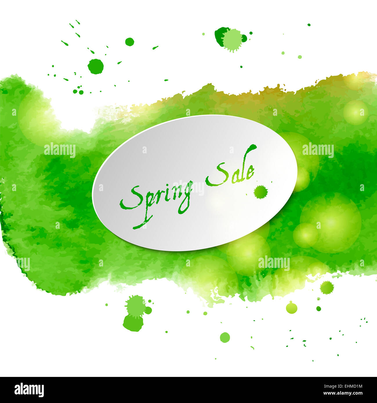 Illustration with green watercolor for spring themes Stock Photo - Alamy