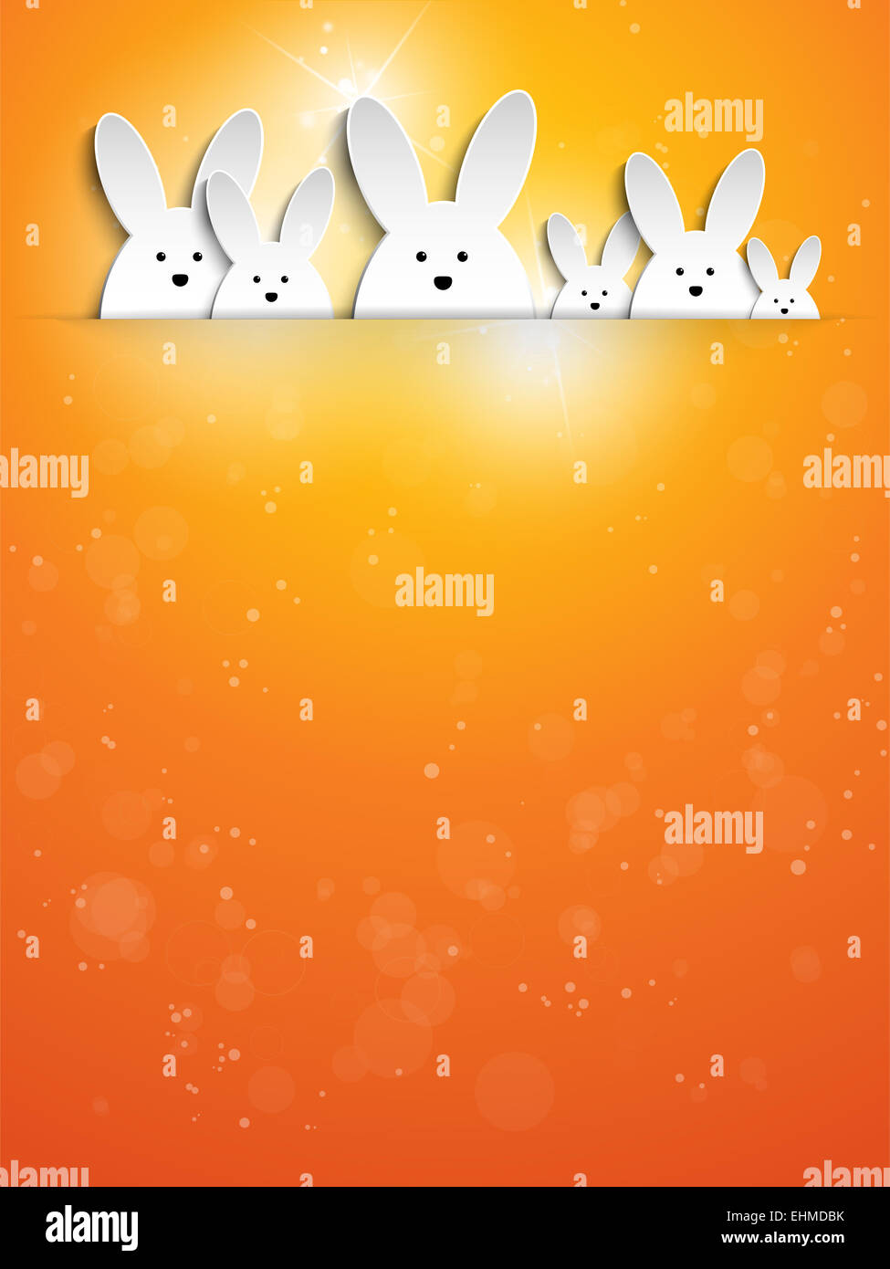 Vector - Happy Easter Rabbit Bunny on Orange Background Stock Photo - Alamy