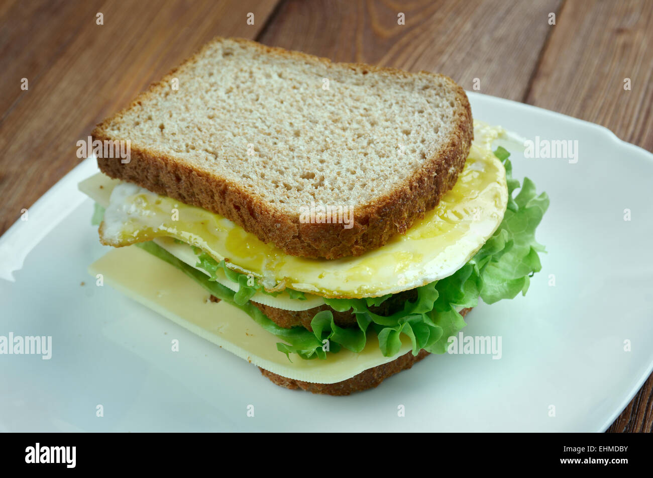 Boterhammen - Dutch sandwich, sandwich with raw and fried egg Stock ...