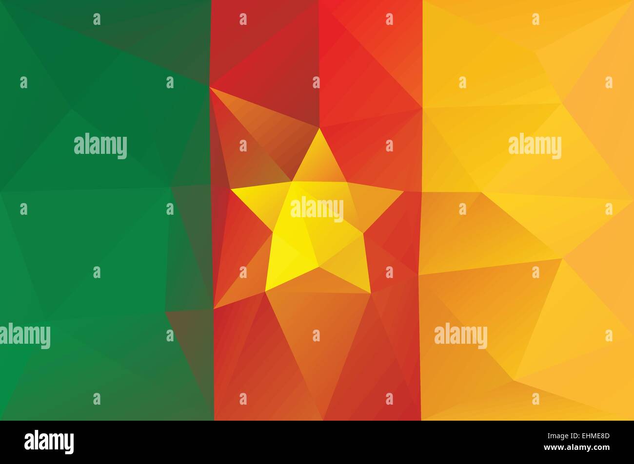Cameroon flag - triangular polygonal pattern Stock Vector Image & Art ...