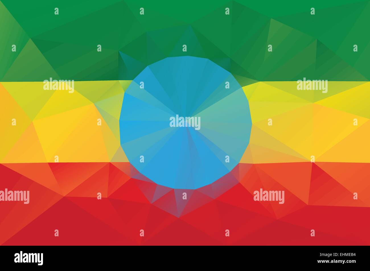 Ethiopian flag - triangular polygonal pattern Stock Vector Image & Art ...
