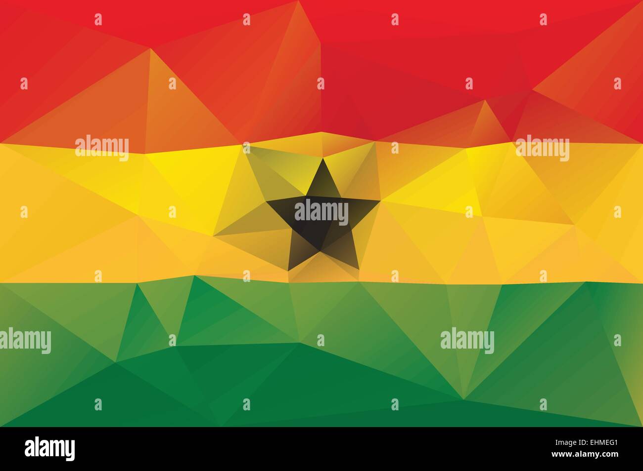 Ghana Flag Triangular Polygonal Pattern Stock Vector Image And Art Alamy