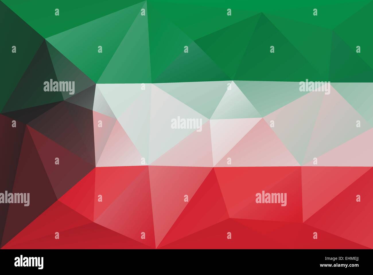 Kuwait Flag Triangular Polygonal Vector Pattern Stock Vector Image