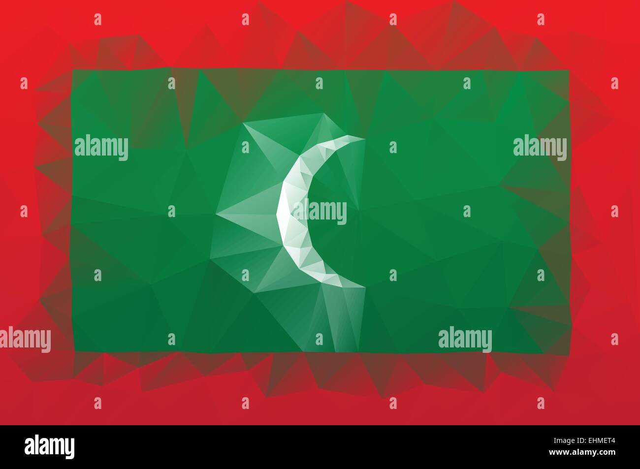 Maldives Flag Triangular Polygonal Vector Pattern Stock Vector Image